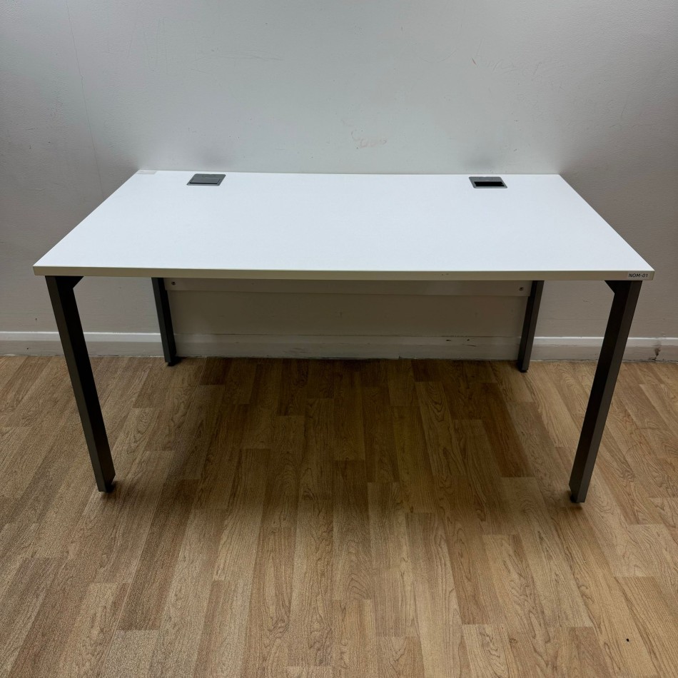 White Straight Desk and Pedestal Set- 1400 x 800