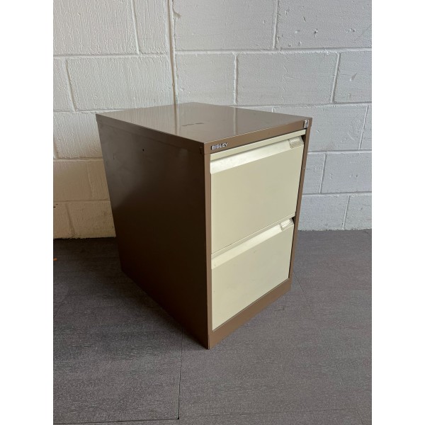 Bisley Coffee and Cream Two Drawer Filing Cabinet