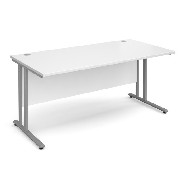 Straight economy desk - 1600mm x 800mm - White | Products | Three ...